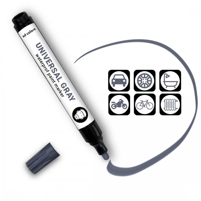 SD COLORS UNIVERSAL WATERPROOF PAINT MARKER GREY for Small Repair Cars ...